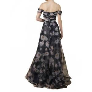 Janiquebyk | Dresses | New Janique Offshoulder Gown In Black Floral ...